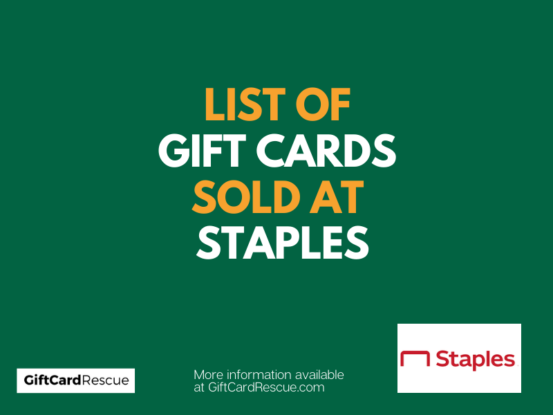 73 Gift Cards Sold At Staples 2023 GiftCardRescue